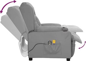Elektrické masážní křeslo šedé umělá kůže 3098812