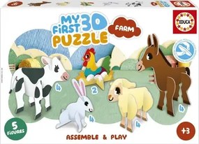 EDUCA Moje první 3D puzzle Farma 5v1 / 5 figurek / 2-4 dílků