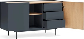 Nízká komoda v dekoru dubu v antracitovo-přírodní barvě 130x78 cm Otto – Teulat