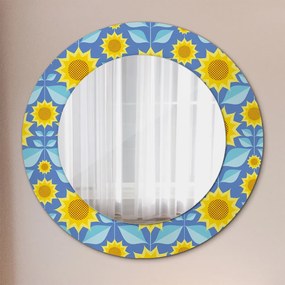 Kulaté dekorativní zrcadlo Geometrické slunečnice fi 50 cm