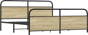 Kovový rám postele bez matrace dub sonoma 183 x 213 cm 3318653
