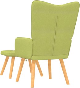 Relaxační křeslo se stoličkou zelené textil 327539