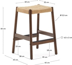 Hnědé/v přírodní barvě barové stoličky v sadě 2 ks z dubového dřeva (výška sedáku 66 cm) Yalia – Kave Home