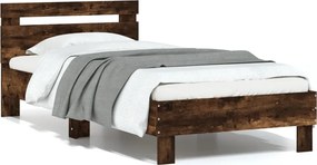vidaXL Rám postele s čelem 90 x 200 cm kompozitní dřevo [838539] Barva: kouřový dub