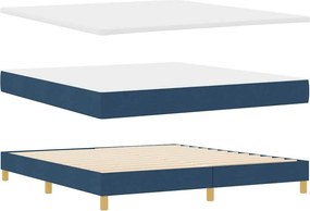 Postel s boxspringem s matrací s čelo Modrá 200 x 180 cm textil 3341250
