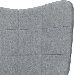 Houpací křeslo se stoličkou světle šedé textil 328018