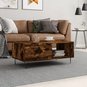 Konferenční stolek kouřový dub 90x50x36,5 cm kompozitní dřevo