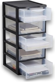 SUNDIS Úložný box s 5 vyššími zásuvkami, antracit, OFFICEMIX A4, 5A
