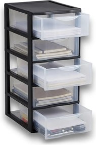SUNDIS Úložný box s 5 vyššími zásuvkami, antracit, OFFICEMIX A4