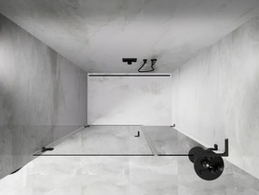 Mexen Lunar-B, L Otočné levé sprchové dveře 140 cm, 8mm čiré sklo, grafitový profil, 832SL-140-050-95-00-L