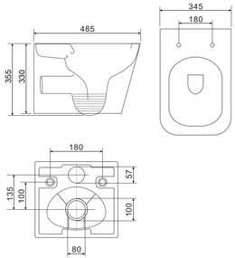 Aplomo Fontana rimless WC závěsné se sedátkem