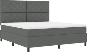 Postel s boxspringem s čelo Tmavě šedá 180 x 200 cm textil 3339484