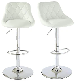 2 ks barových židlí s opěradlem, 2 barvy - bílá | BIANO