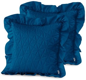 AmeliaHome - Povlaky na polštáře s volánem 2 ks. Royal Blue TILIA