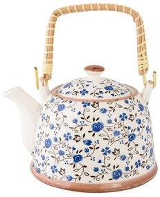 Konvička se sítkem modré kvítky - Ø 18*14*12 cm / 0,7L