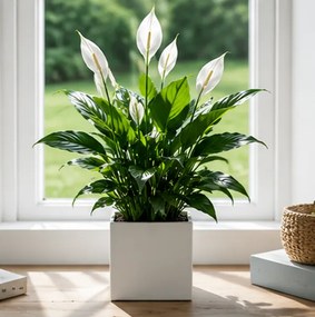 umělá květina, květ lilie, výška 47 cm, plast, bílá, Dekorino UK20260017