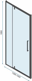 Sprchový kout REA RAPID SWING 120/dveře x 100/zástěna cm, černý