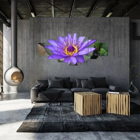 Obraz - Fialová květina (210x100 cm)