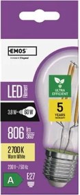 Emos lighting LED žárovka Filament A60 A CLASS / E27 / 3,8 W (60 W) / 806 lm / teplá bílá 1525283273