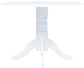 Jídelní stůl bílý 106 cm masivní kaučukovník - Default Title