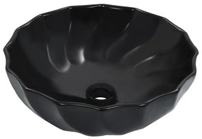 vidaXL Umyvadlo černé 46 x 17 cm keramika