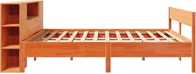 Postel s knihovnou bez matrace 200 x 200 cm masivní borovice 3322938