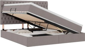 Postel s úložným prostorem a matrací Taupe 180 x 200 cm textil 3371862