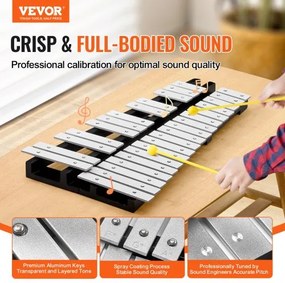 30 Note Glockenspiel xylofonový zvonek s paličkami, bicími tyčemi a taškou