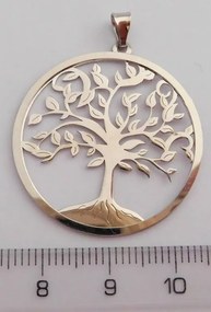 Klenoty Budín Obrovský velký zlatý strom života z bílého zlata s gravírováním pr. 30mm 585/2,91gr H962