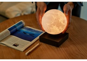 Černá stolní levitující lampa ve tvaru Měsíce Gingko Moon