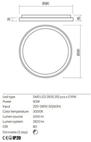 Redo 01-2670-LED Stmívatelné stropní svítidlo ICONIC LED/50W/230Vpr. 58 cm zlatá