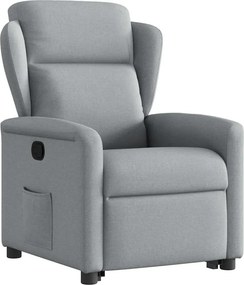 Zvedací polohovací křeslo světle šedé textil 3303134