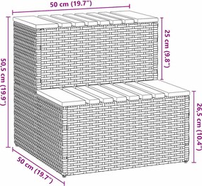 vidaXL Obruby k vířivce 50x50x50,5 cm polyratan a akáciové [4103943] Barva: Béžová