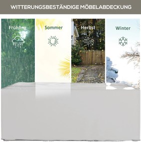 Outsunny Ochranný kryt pro zahradní nábytek Zimní nepromokavý kryt Anti-UV plachta 600D Oxford 210 x 140 x 80 cm Šedá barva