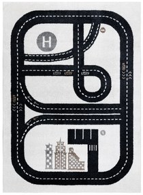 Hans Home | Dětský kusový koberec Fun Track cream - 140x190