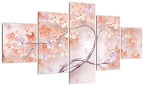 Obraz korálových květů stromu - abstrakt (125x70 cm)