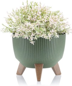 PLASTOVÝ KVĚTINÁČ ROSA LINEA ECO 15X24 CM ZELENÁ