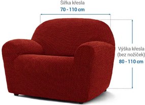 Super strečové potahy NIAGARA cihlová křeslo (š. 70 - 110 cm)