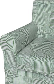 Potah na křeslo IKEA Ektorp Jennylund barva zelená látka pletený vzor, vzorované