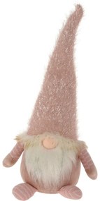 Vánoční skřítek s vysokou čepicí Doras, 22 x 49 x 16 cm, růžová