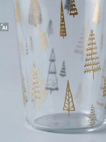 Sinsay - Sklenice s motivem vánočních stromků 2 pack - zlatá