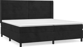 Box spring postel s matrací černá 200x200 cm samet 3132761