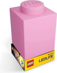 Růžové silikonové noční světýlko LEGO® Classic Brick