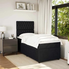 Box spring postel s matrací černá 80 x 200 cm samet 3294498