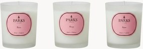 Sada ručně vyrobených vonných svíček Vintage Aromatherapy (růžová voda, bílé květiny, jemné pižmo), 3 díly