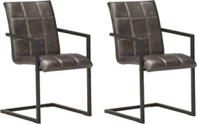 vidaXL Konzolové jídelní židle 2 ks pravá kůže [321853] Barva: Černá