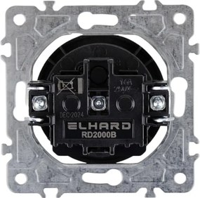 Elhard Zásuvka Rondo s hranatým rámečkem, černá - kompletní set RD6100B