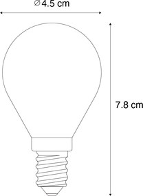 Sada 5 LED žárovek E14 G45 zlatá 2W 180 lm 2100K