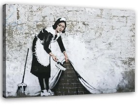 Obraz na plátně Banksy Maid Street Art - 60x40 cm