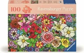 Ravensburger Puzzle: Květinový svět Tiffany / 100 dílků / od 7 let